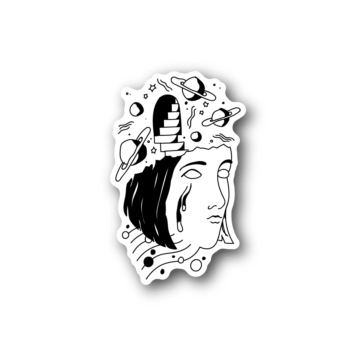 Spaced out Girl Sticker