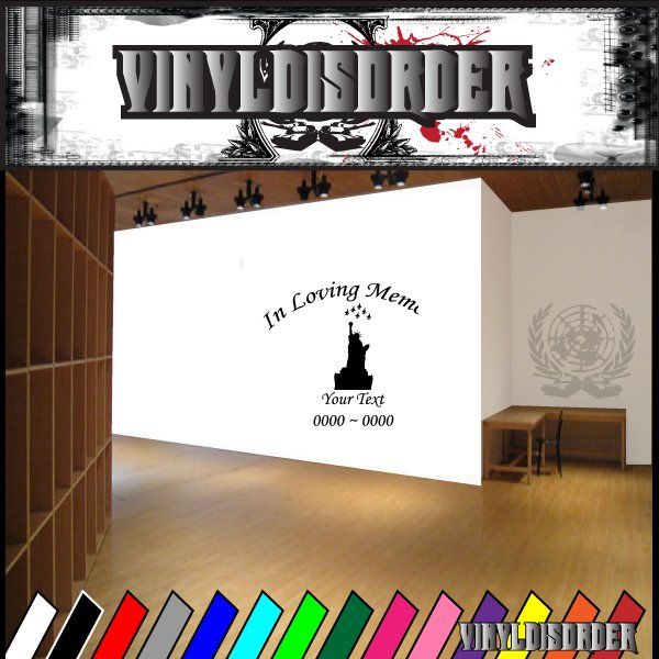 Statue of Liberty Custom In Loving Memory Decal