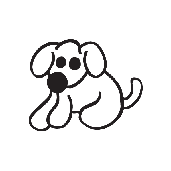 Stickfigure Dog with Ball Decal