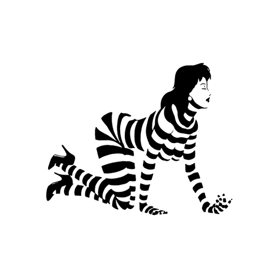 Striped Crawling Woman Decal