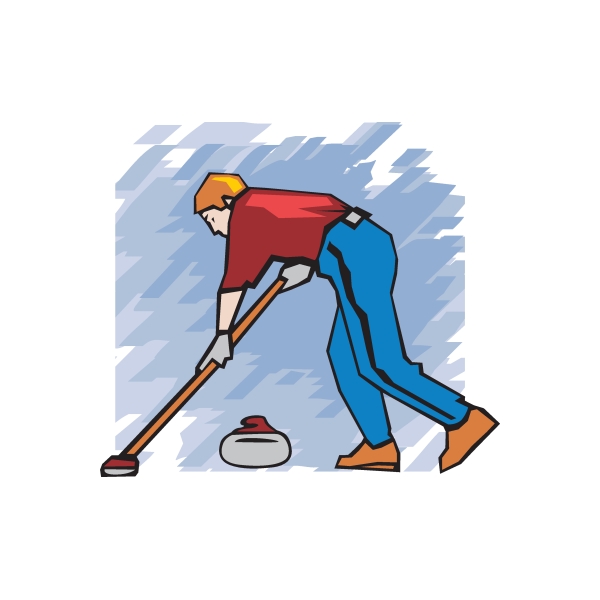 Sweeping Curling Player Printed Die Cut Decal