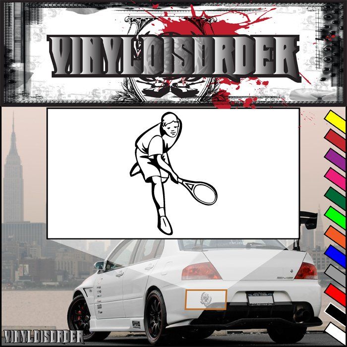 Tennis Wall Decal - Vinyl Decal - Car Decal - SM006
