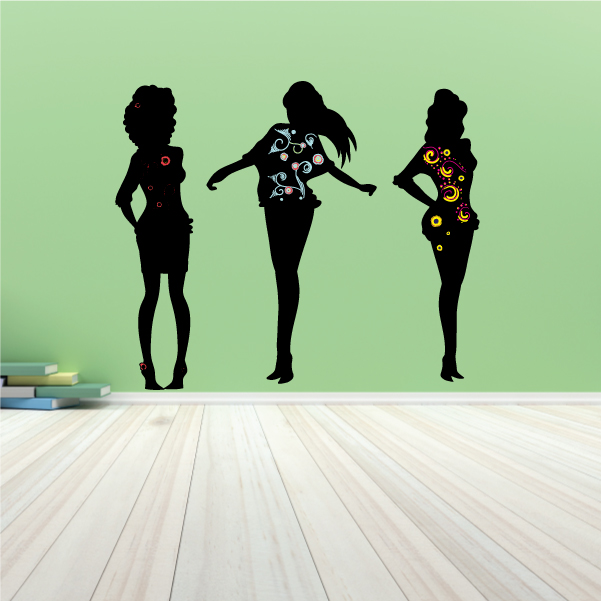 Three Fashion Girls Sticker