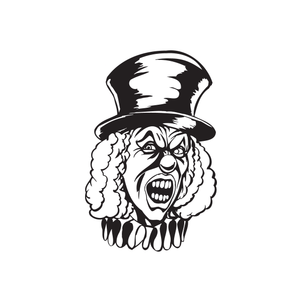 Top Hat Judge Clown Head Decal