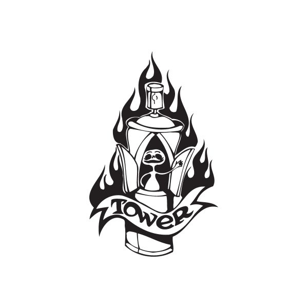 Tower Spray Paint Can Decal