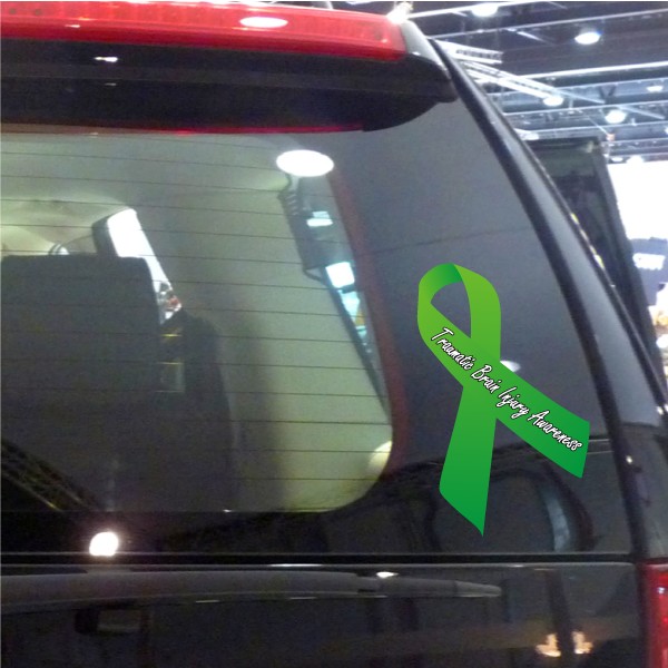 Traumatic Brain Injury Awareness Ribbon Vinyl Sticker