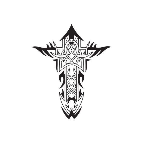 Tribal Hunter Cross Decal