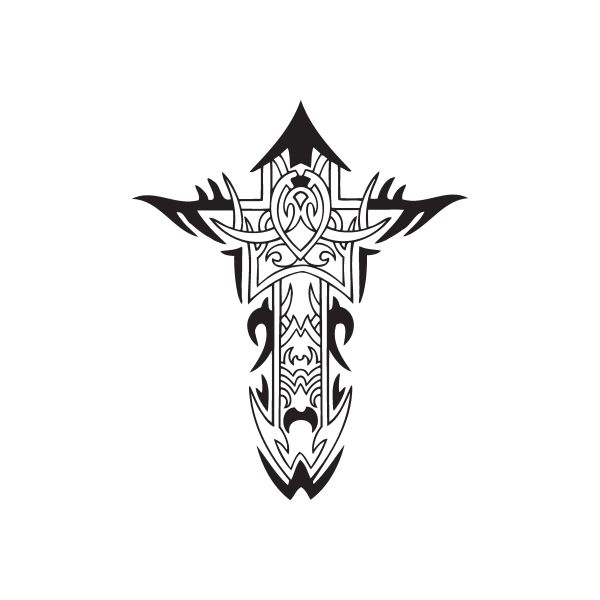 Tribal Hunter Cross Decal