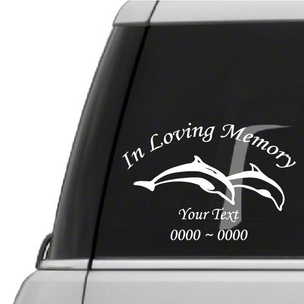 Two Dolphins Custom In Loving Memory Decal