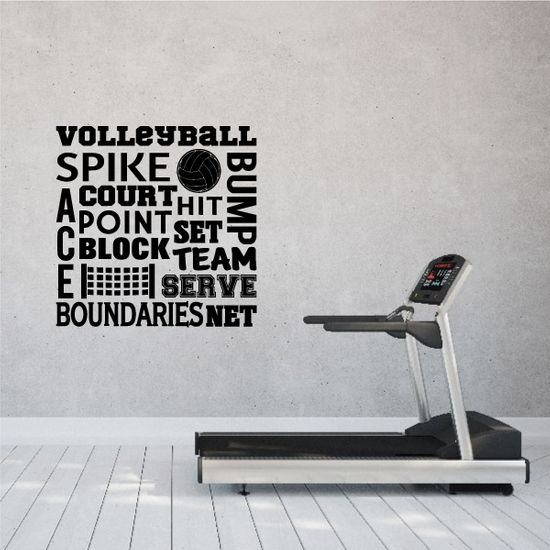 Volleyball Word Collage Decal