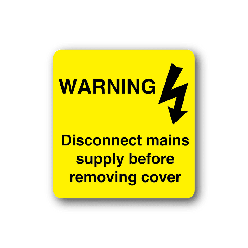 Warning Disconnect Main Supply Sticker