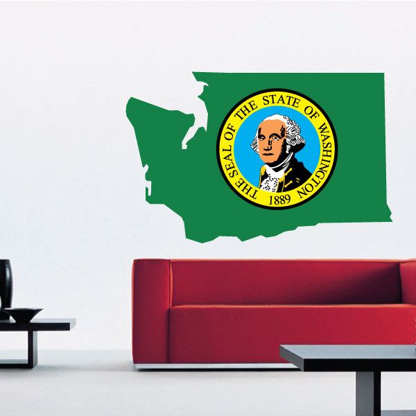 Washington Shape State Flag Sticker