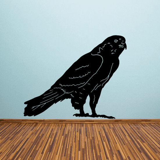 Watching Standing Hawk Decal