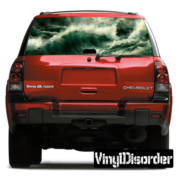 Waves Rear Window View Through Graphic Og008