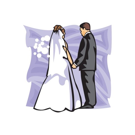 Wedding Couple Holding Hands Sticker