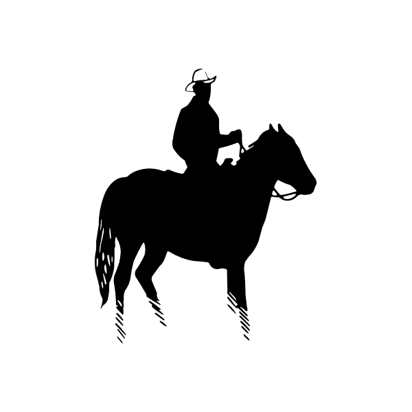 Western Riding Cowboy on Horse Decal