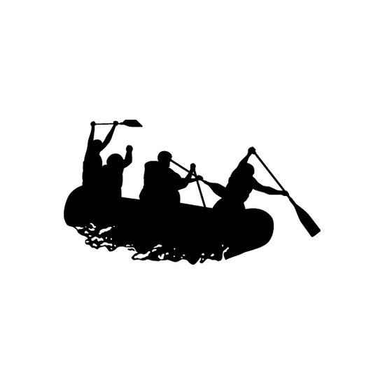 White Water Rafting Silhouette Decal