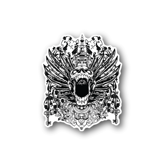 Winged Skull Sticker