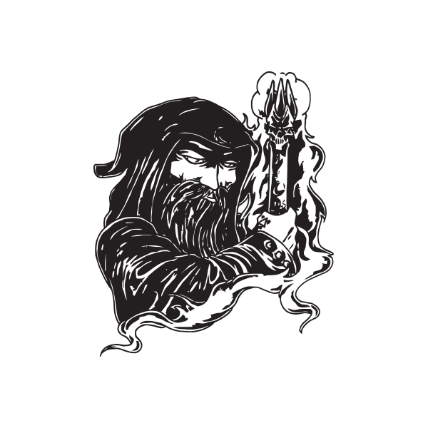 Wizard with Spell Scroll Decal