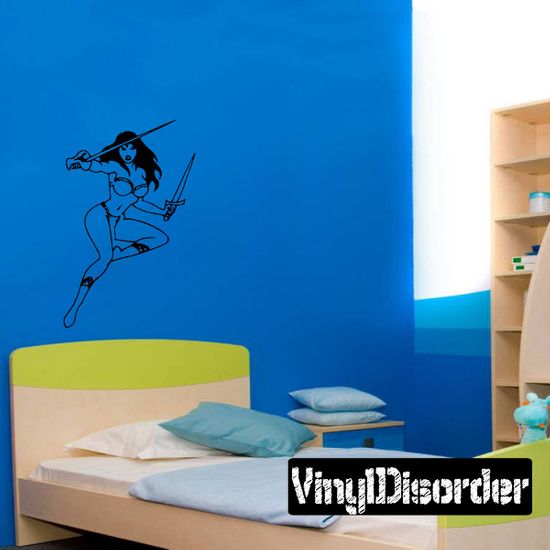 Woman with Dual Swords Decal