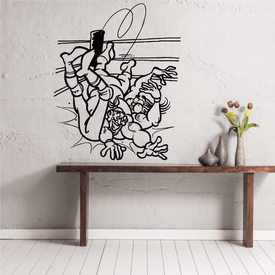 Wrestler Jumping from Ropes Decal