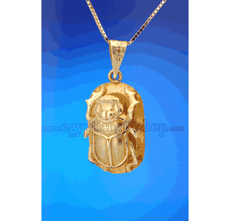 18K Gold Scarab Pendant