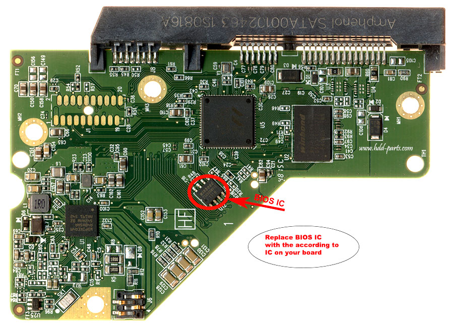 WD40EFRX-68N32N0 2060-800055-002 REV P1 800055-202 AA 800055 WD40EFRX 3 ...