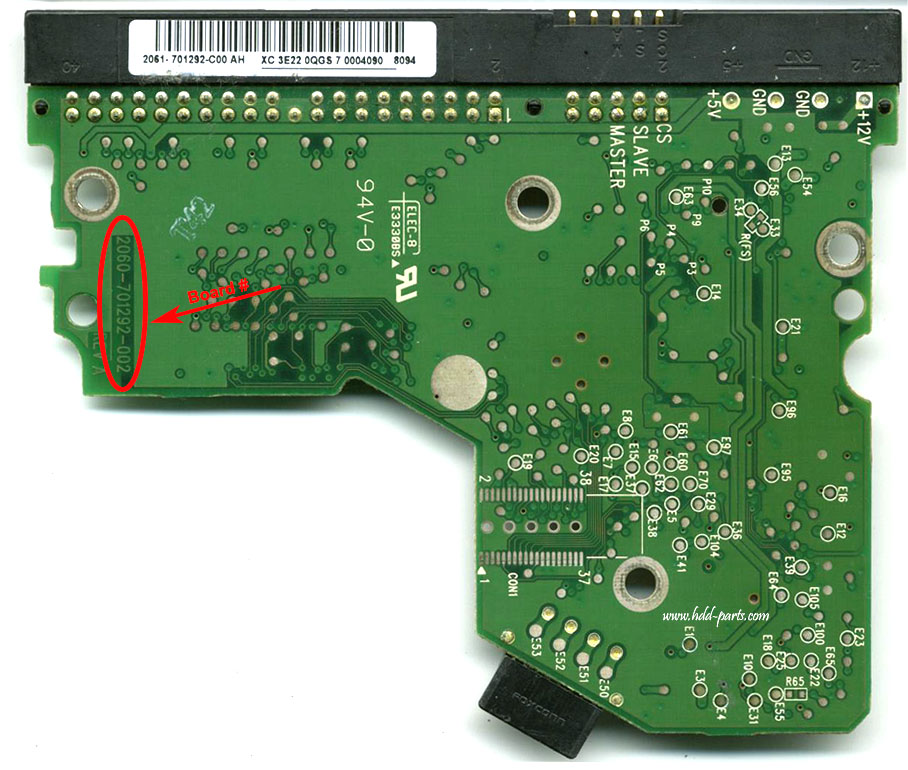 WD1600BB-00RDA0 2060-701292-002 REV A 2061-701292-B00 701292 WD1600BB ...