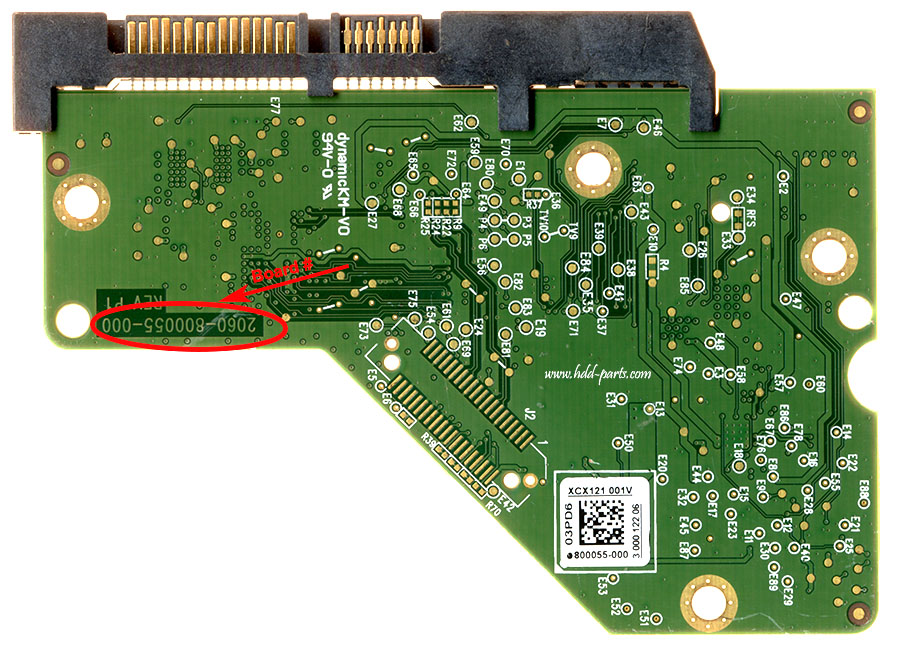 WD40EZRZ-00GXCB0 2060-800055-001 REV P1 800055-201 04P 800055 WD40EZRZ ...