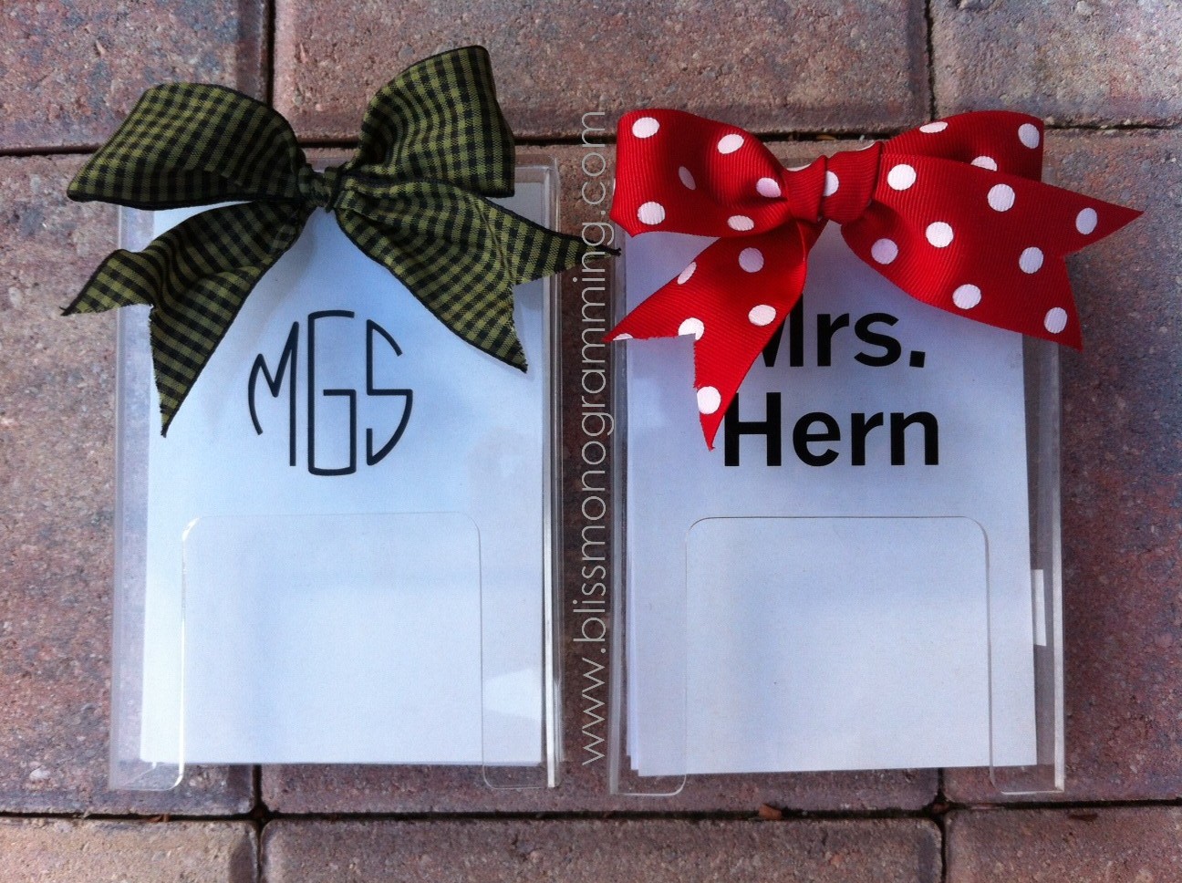 Monogrammed Acrylic Note Paper Holder