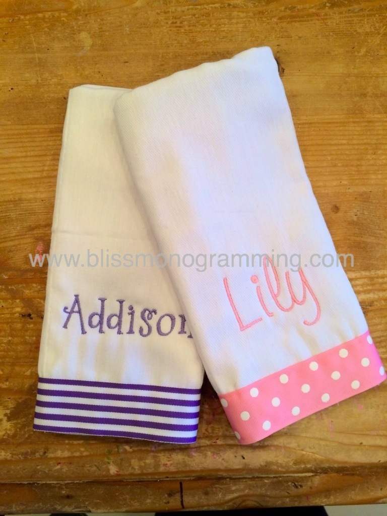 Monogrammed Burp Cloths
