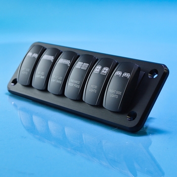 BILLET ALUMINUM 6 SWITCH CLOSEOUT PANEL.