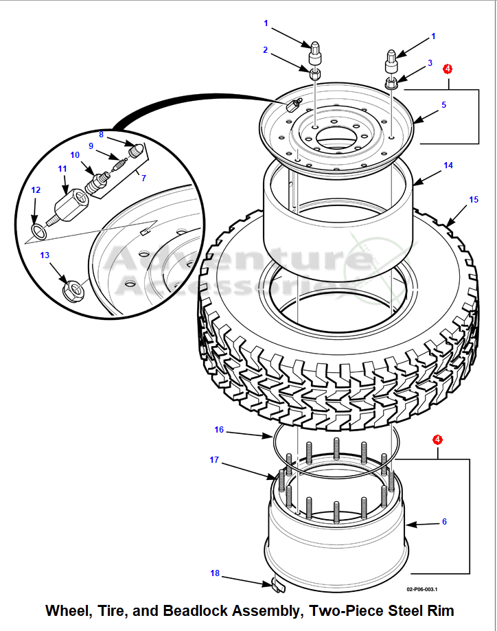 HUMMER H1 2-PIECE STEEL WHEEL (RIM HALVES ONLY) 5745404