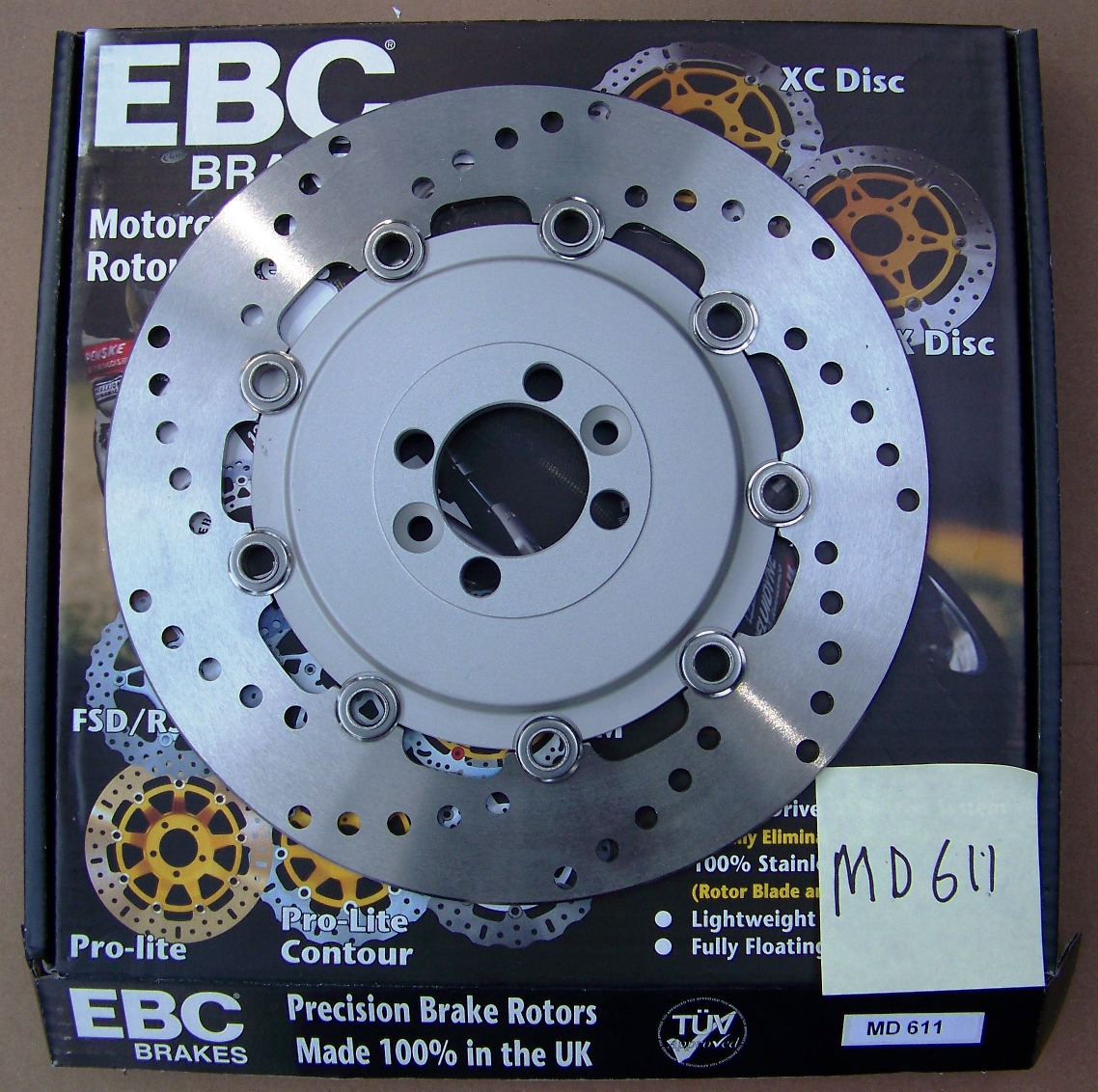 Brand New EBC Stainless Steel Rear Brake Rotor, MD611