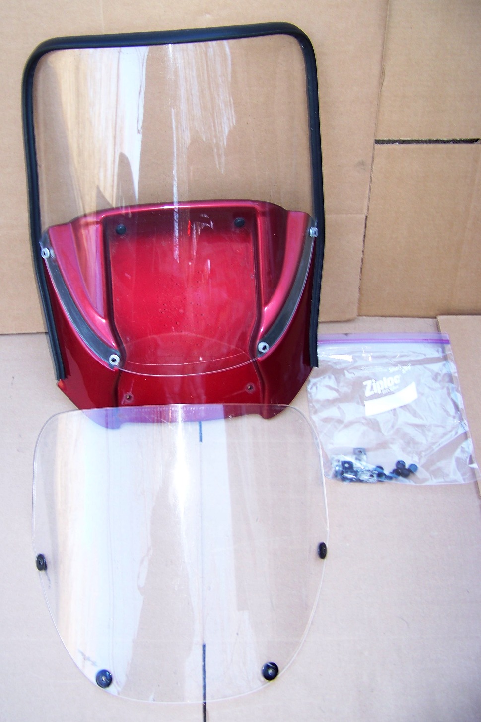 K100/1100RS Parabellum Clear Windshield System, Mystic Red (694)