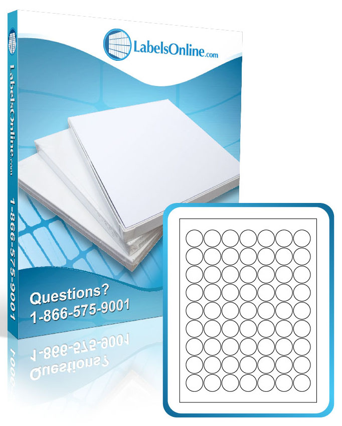 1" Circle Laser & Inkjet Printable Label; 63 Up