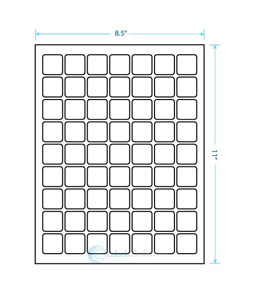 1" x 1" Laser & Inkjet Printable Label w/Template; 63 Up