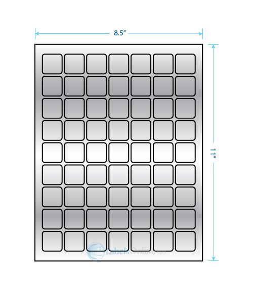 1" x 1" Laser & Inkjet Printable Label w/Template; 63 Up