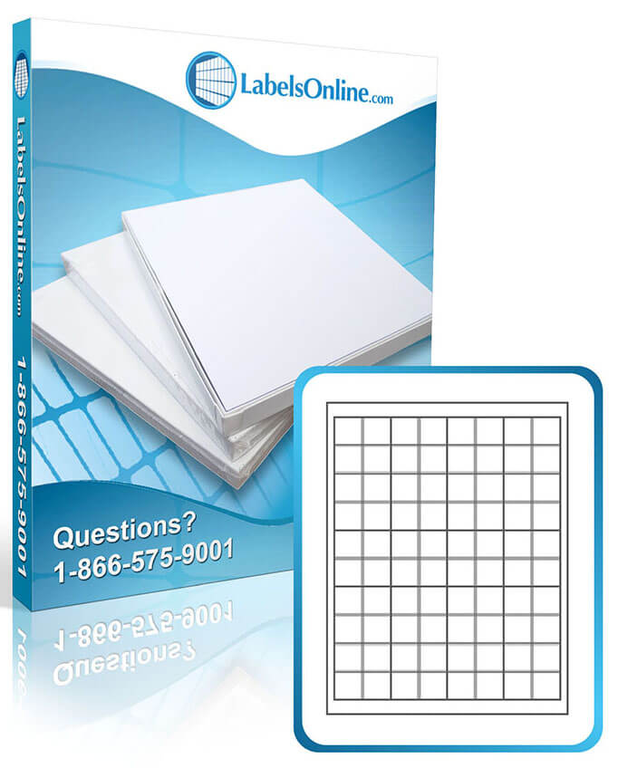 1" x 1" Laser & Inkjet Printable Label w/Template; 80 Up