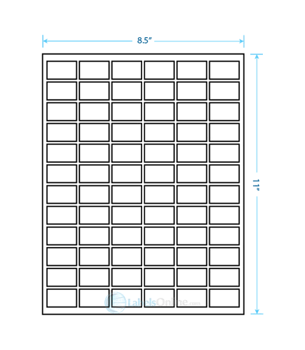1" x 1" Laser & Inkjet Printable Label w/Template; 80 Up