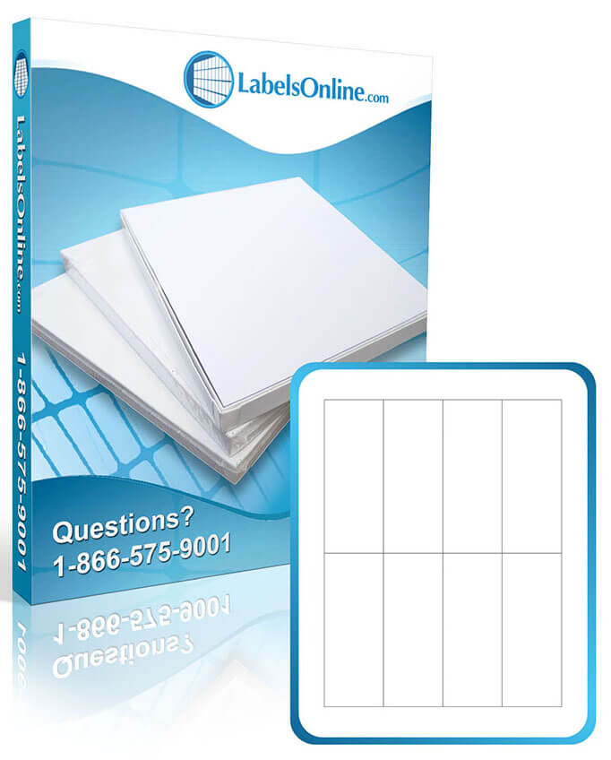 2.12" x 5.5" Laser & Inkjet Printable Label; 8 Up