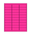 2 5/8" x 1" Laser Labels; 30 up; Fluorescent Pink PMS 806