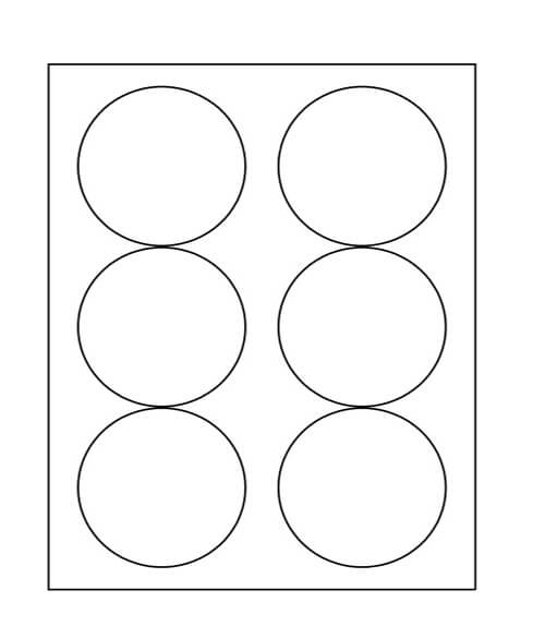 3 1/3" Diameter Laser / Inkjet Labels; 6 up; White