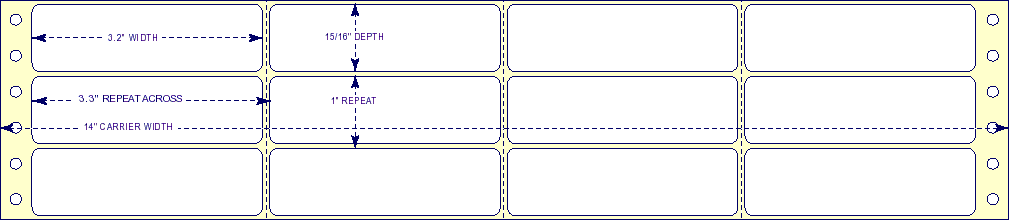 3.2" x 15/16" - Pinfed Blank EDP Label