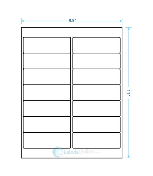 4" x 1.33" Laser & Inkjet Printable Label; 14 Up