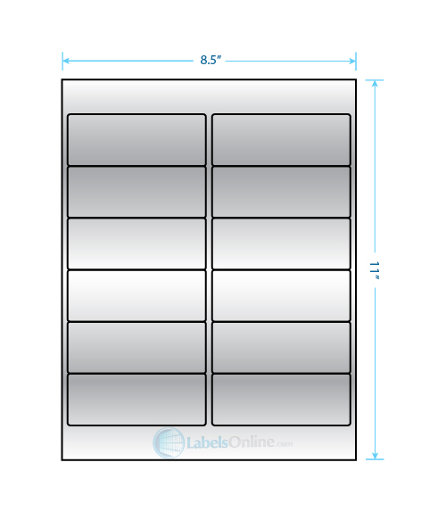Laser & Inkjet Printable Label; 4" x 1.5", 12 Up