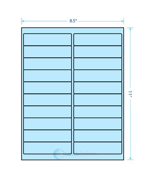 4" x 1" Laser & Inkjet Printable Label w/Template; 20 Up