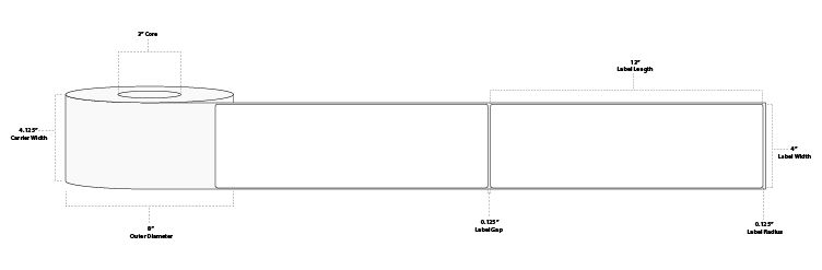 4" x 13" Premium Thermal Transfer Paper Label (475/Roll)