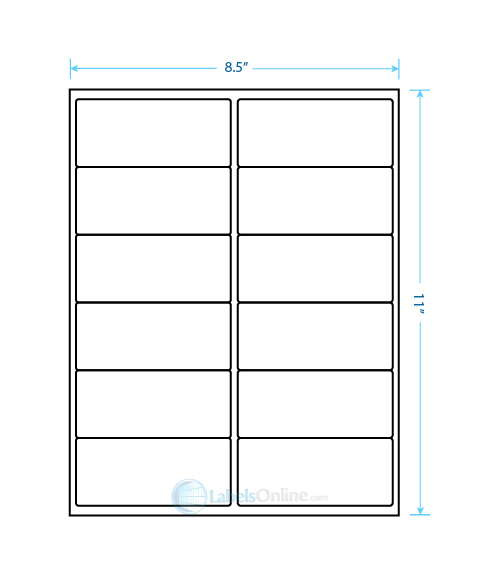 4" x 2" Laser & Inkjet Printable Label w/Template; 10 Up