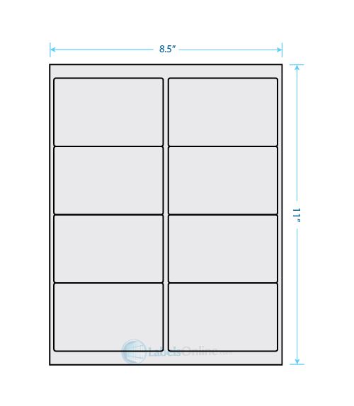 4" x 3" Laser & Inkjet Printable Label w/Template; 6 Up